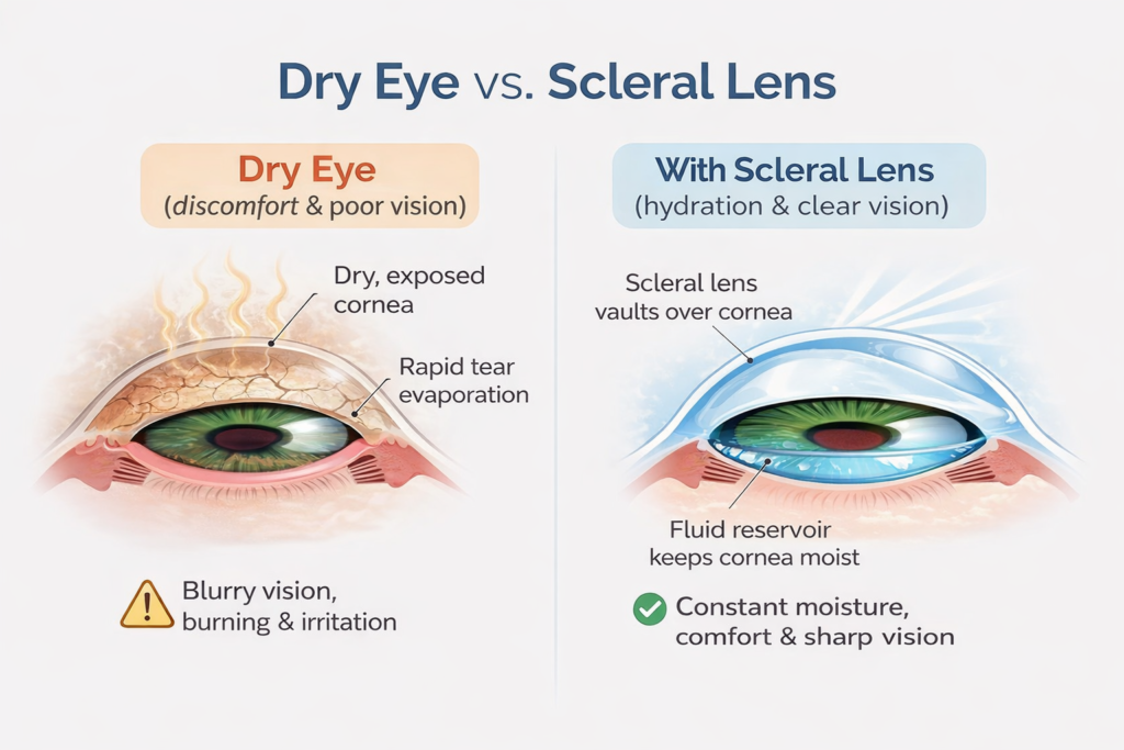 Scleral Lenses for Keratoconus with Dry Eye: Comfort and Vision in ...